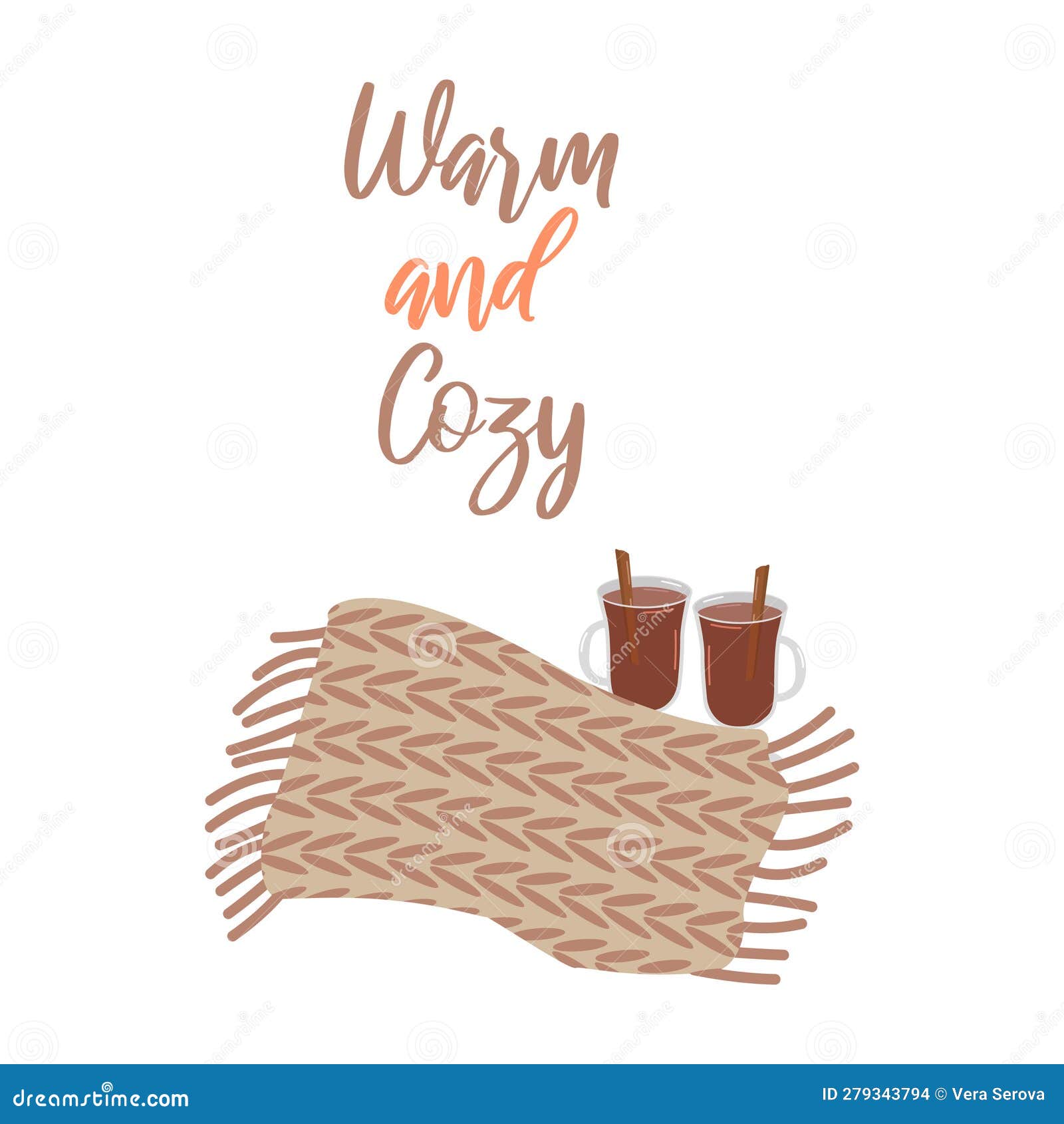 Hand Drawn Warm Cozy Blanket. Vector Illustration Stock Vector ...