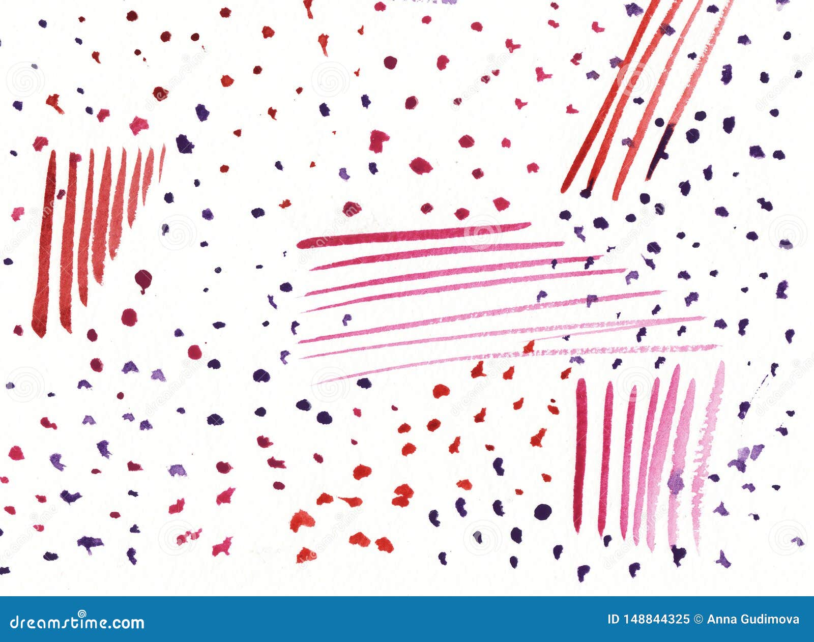 Watercolor Abstract Background with Maroon Dots and Lines Stock ...