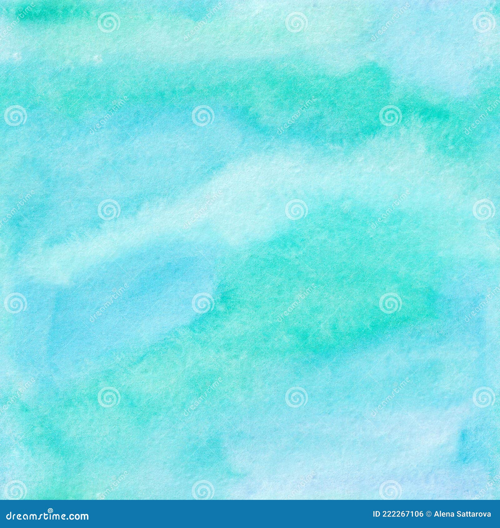 Hand Drawn Watercolor Abstract Texture Azure Blue Seamless Pattern ...