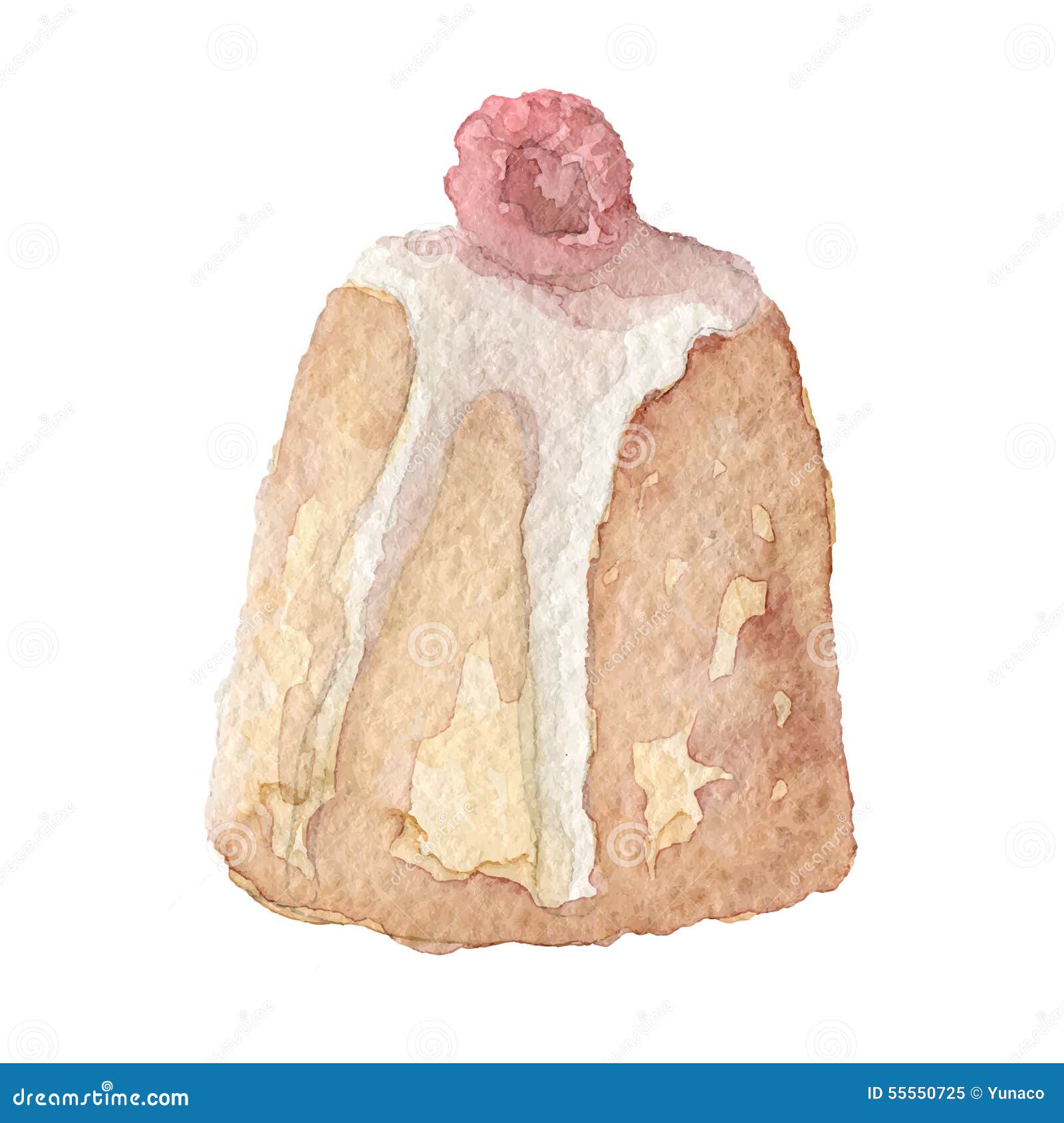 Hand Drawn Watercolor Cake Illustration Stock Illustration ...