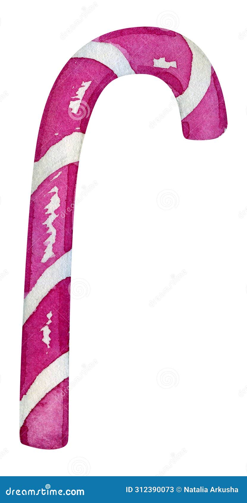 Hand Drawn Watercolor Candy Cane Stock Illustration - Illustration of ...