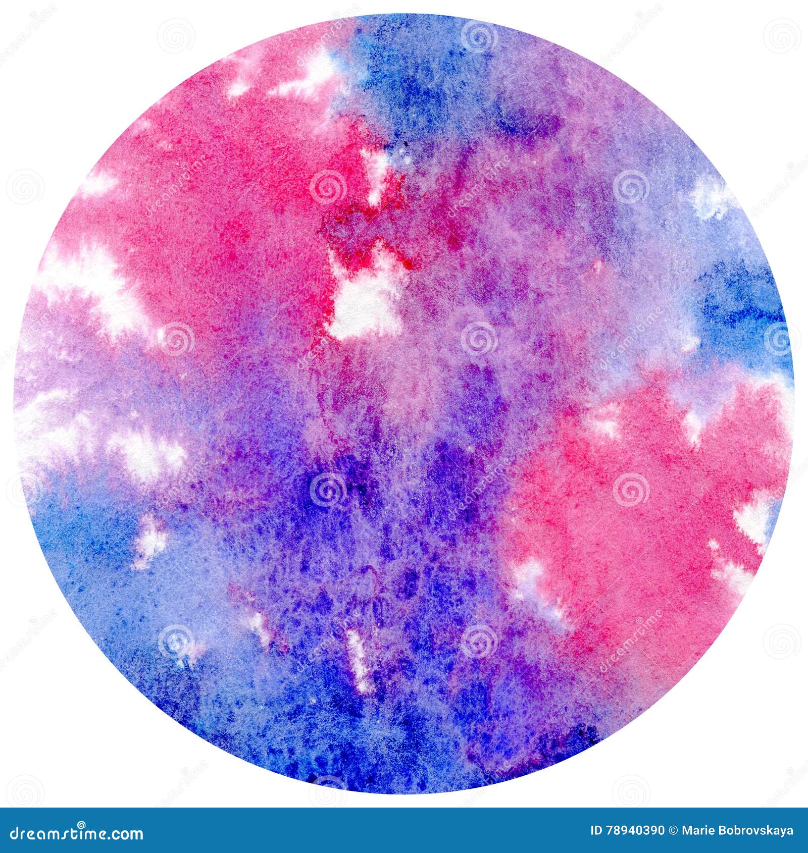 Hand Drawn Watercolor Circle Shape.texture Paper. . Stock Illustration ...