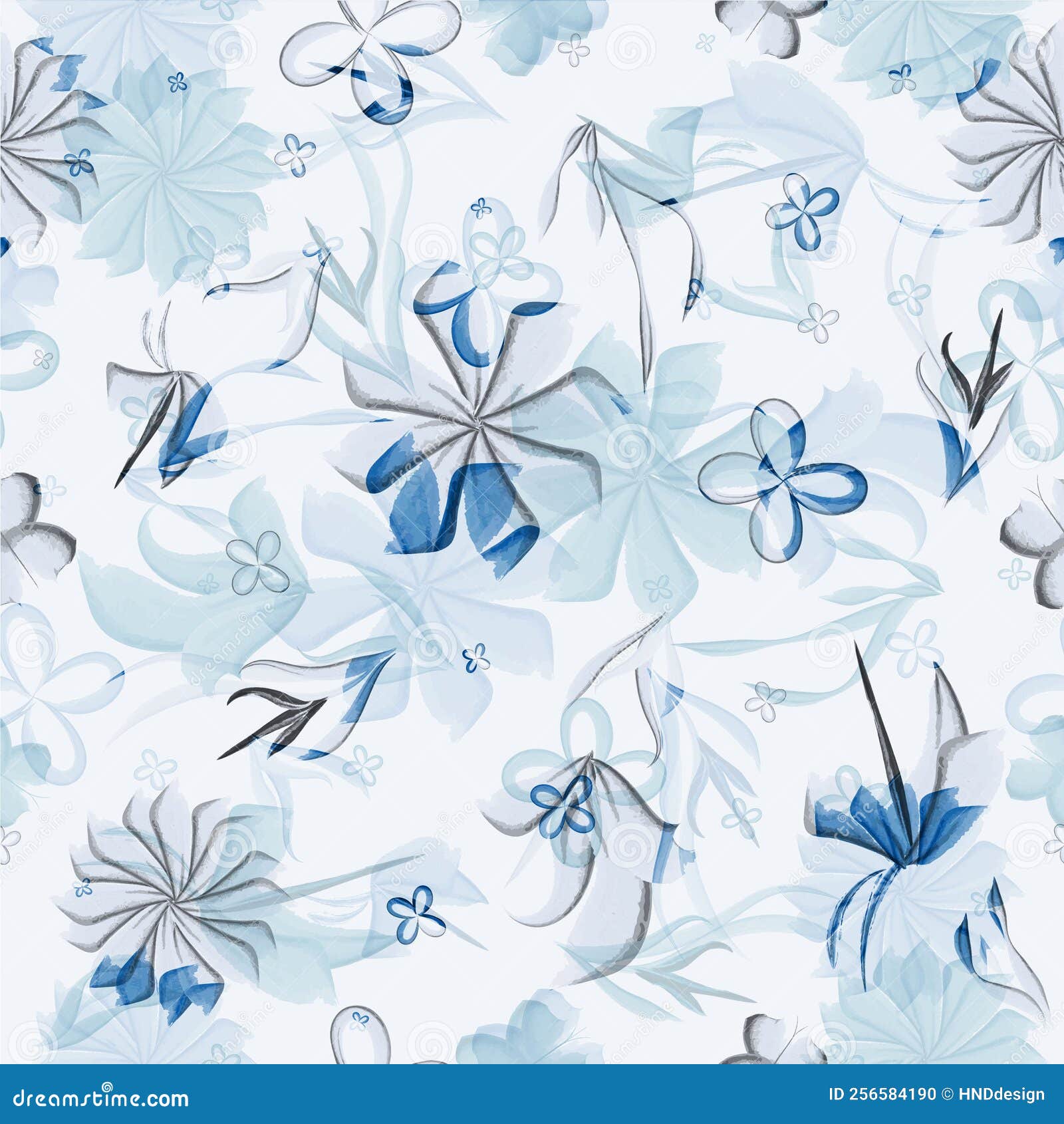 Hand Drawn Watercolor Flower Pattern, Design Suitable for Digital ...