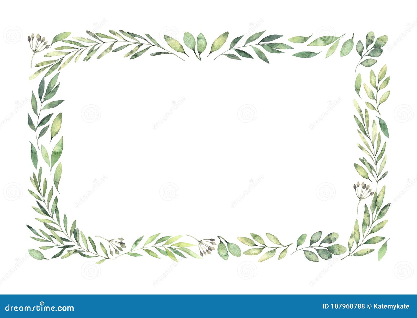 Rectangular Border Frame Pink Spring Flowers White Vector Illustration ...