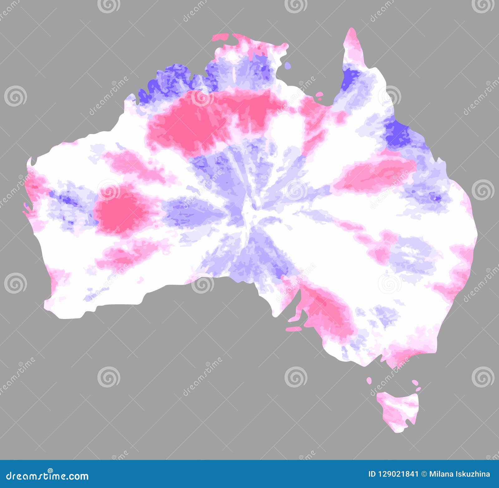 Hand Drawn Watercolor Map of Australia Isolated on White. Stock Vector ...