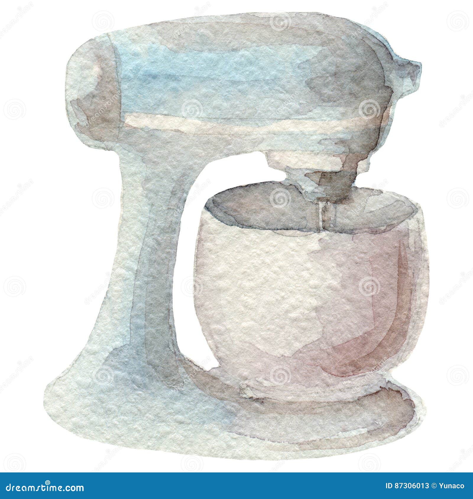 Hand Drawn Watercolor Mixer on White Background. Kitchen Tools Series ...