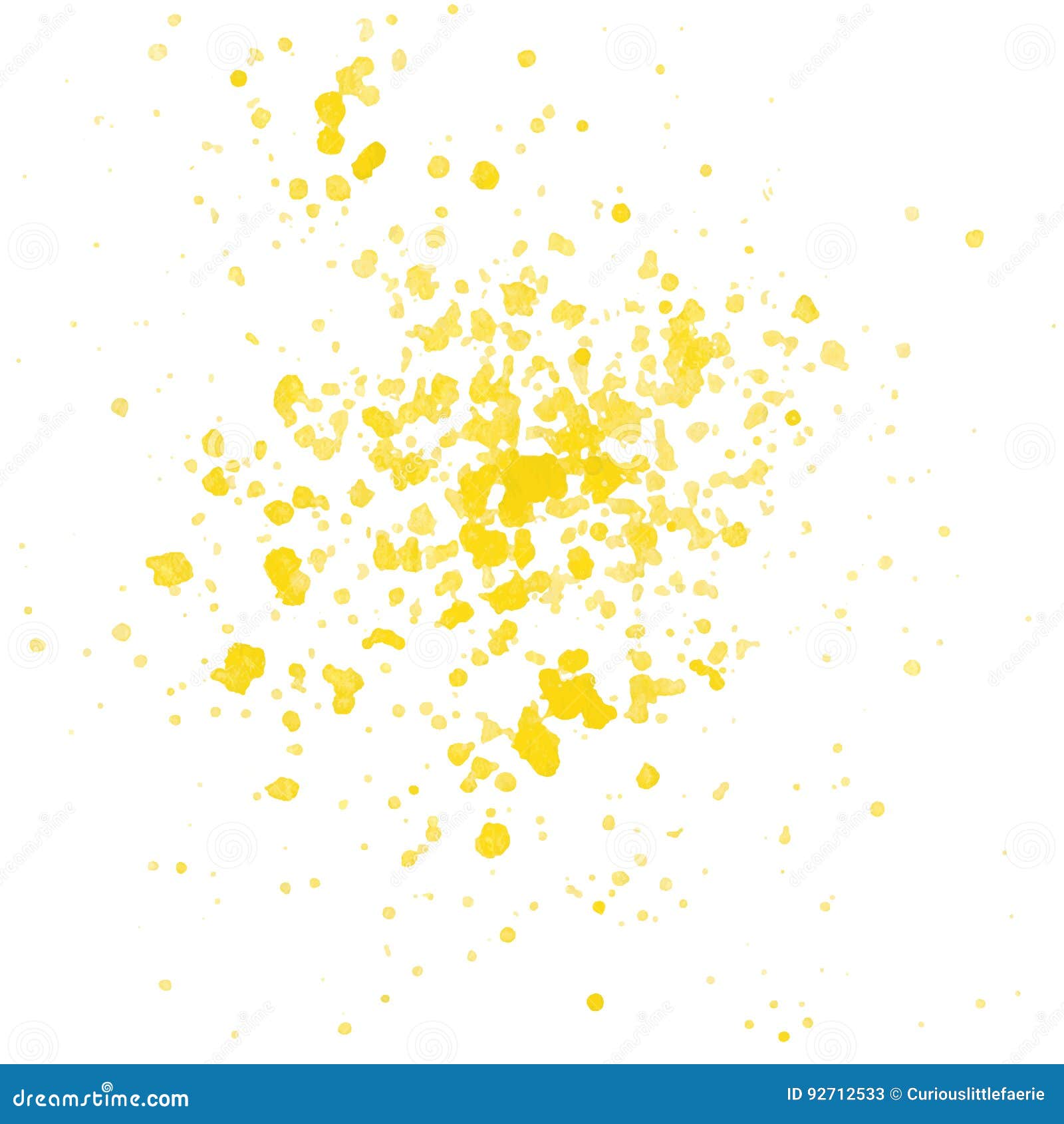 Hand Drawn Watercolor Paint Yellow Splatter. Vector. Stock Vector ...