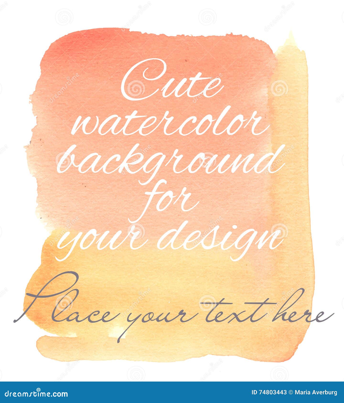 Hand Drawn Watercolor Pastel Background with Text Stock Vector ...