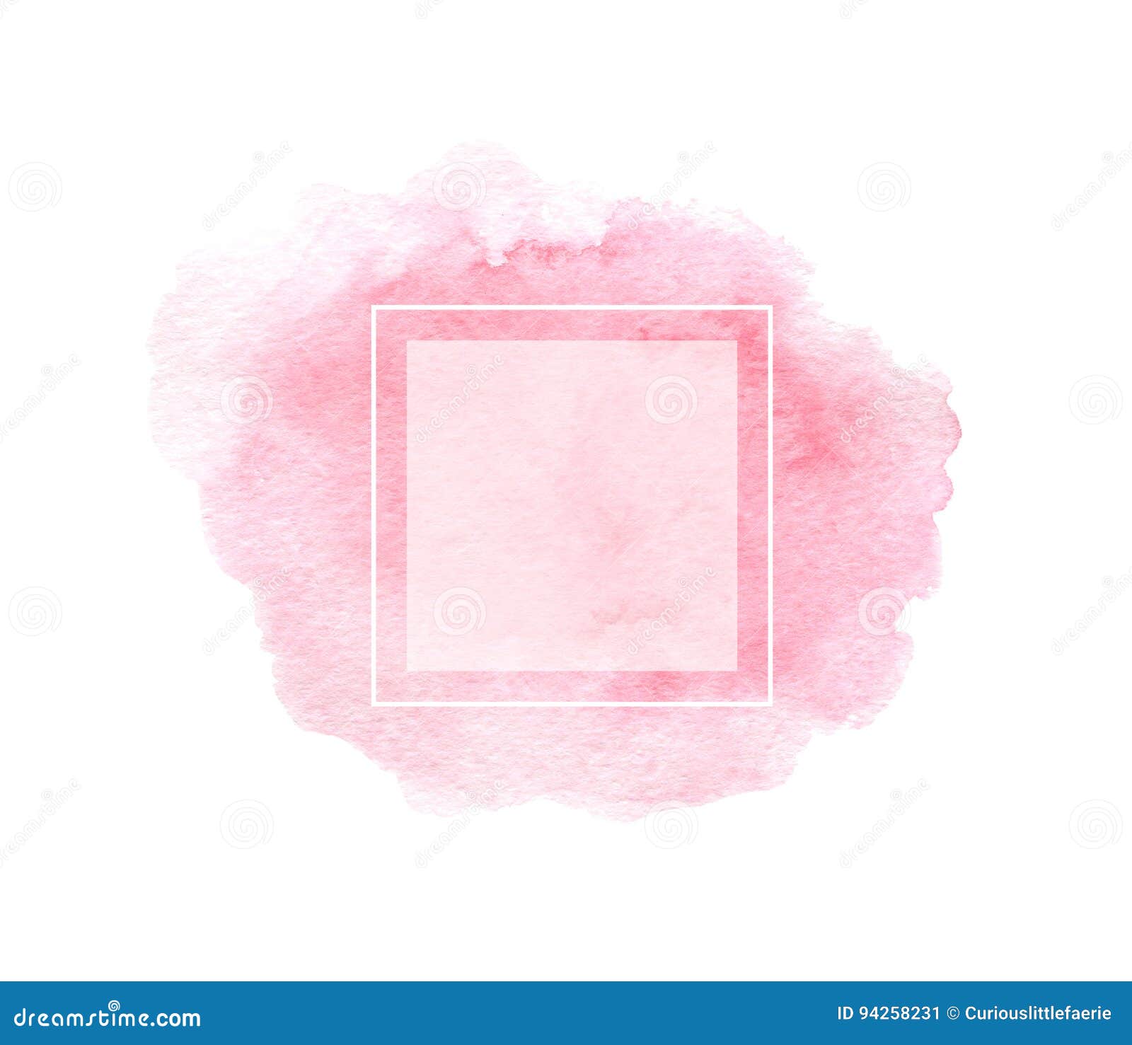 Hand Drawn Watercolor Pink Texture with Square Frame. Stock ...