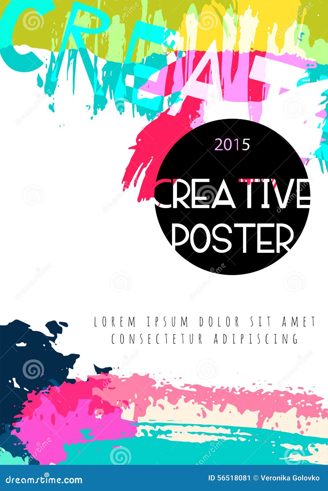 Hand Drawn Watercolor Poster Stock Vector - Illustration of green ...