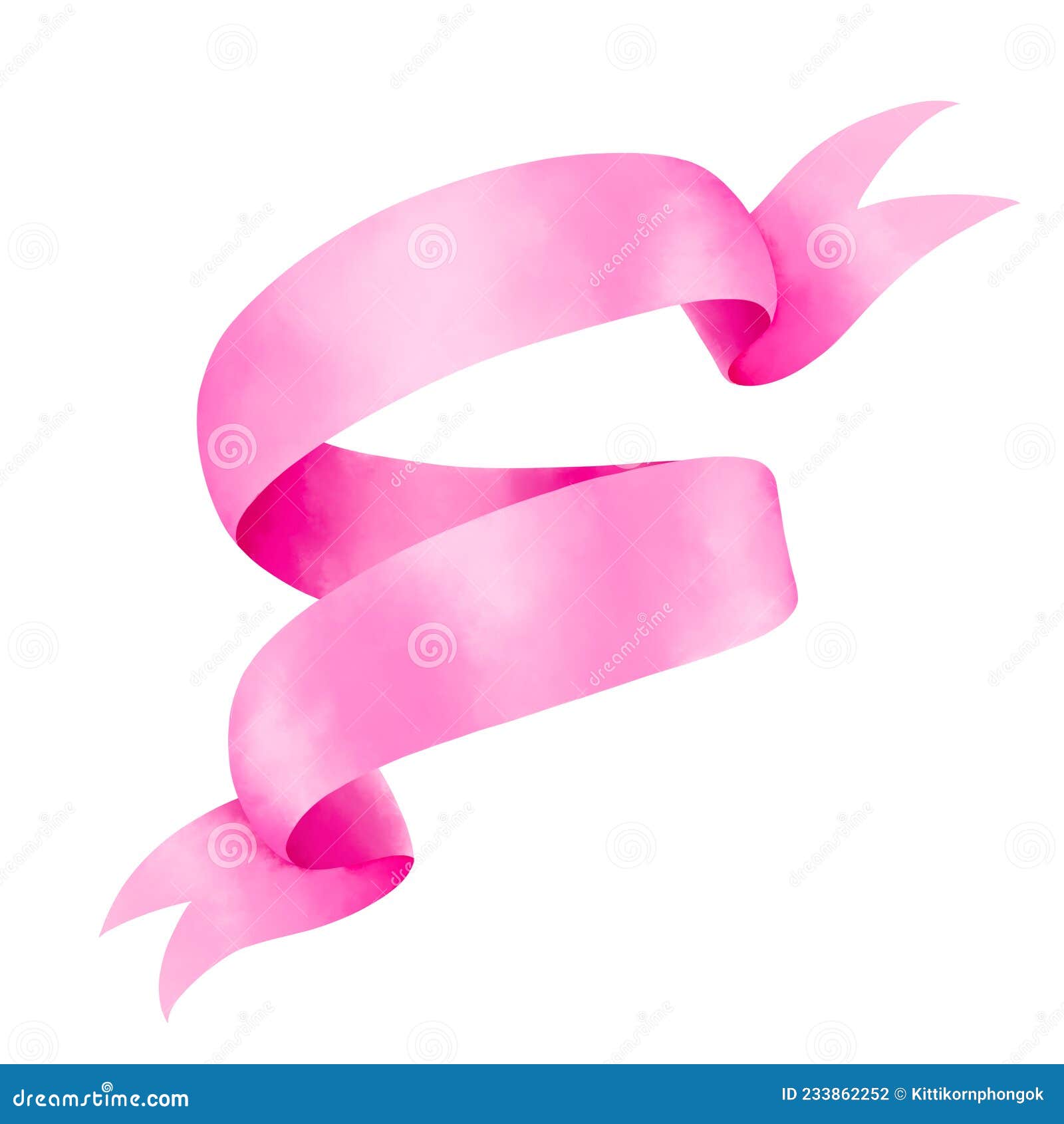 Hand Drawn Watercolor Ribbon Banners for Text with Clipping Path Stock ...