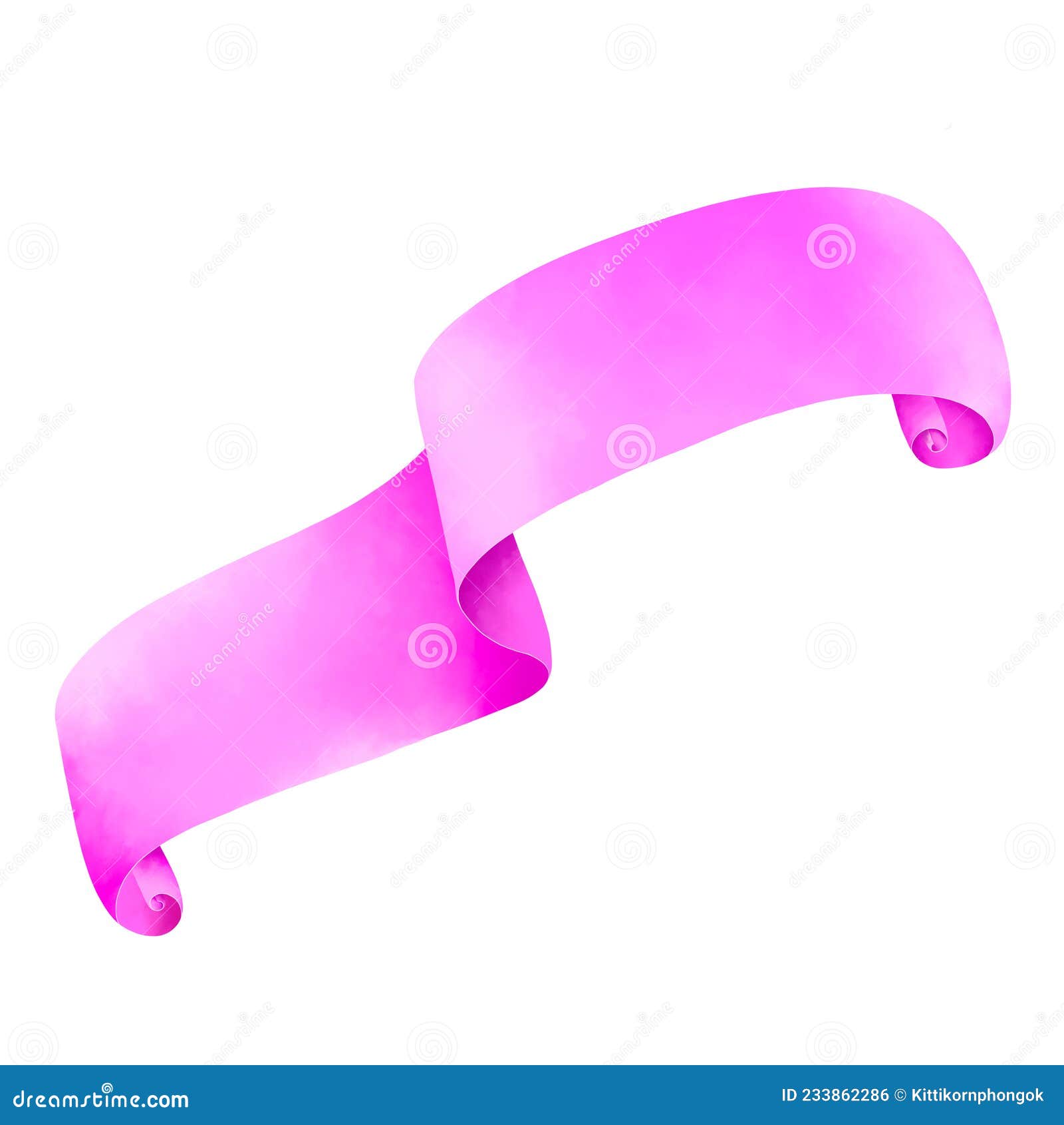 Hand Drawn Watercolor Ribbon Banners for Text with Clipping Path Stock ...