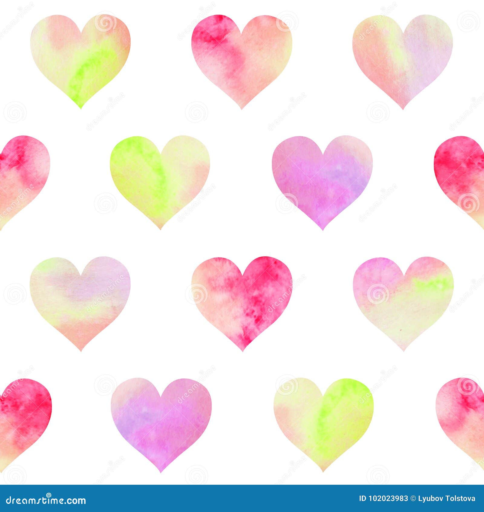 Seamless Pattern with Multicolor Hearts Stock Illustration ...