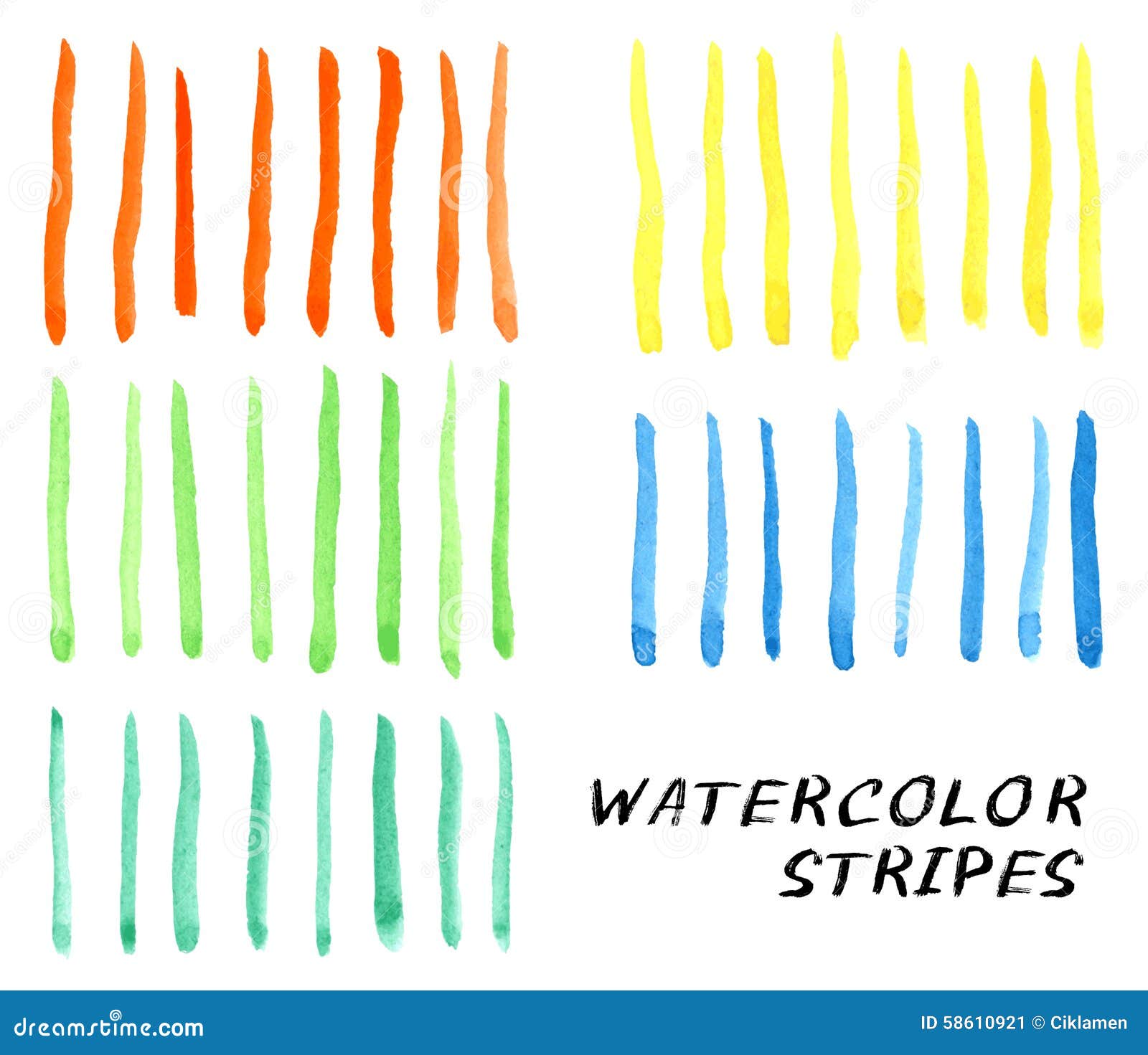 Hand Drawn Watercolor Stripes Stock Vector - Illustration of bright ...