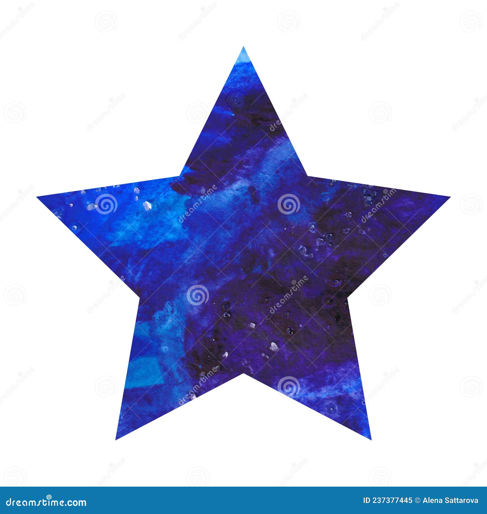 Hand Drawn Watercolor Winter Blue Abstract Star Stock Image - Image of ...