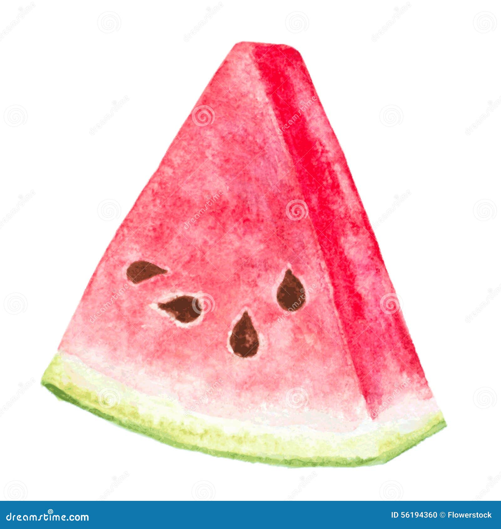 Hand Drawn Watermelon Piece on White Stock Vector - Illustration of ...