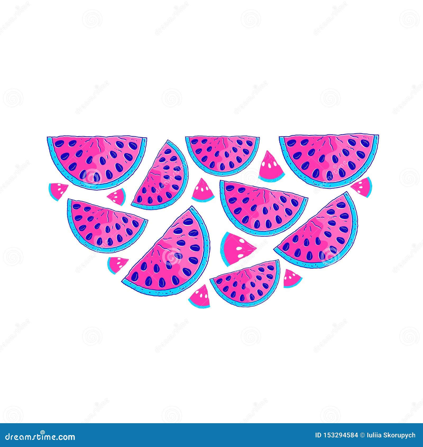 Hand drawn watermelon stock vector. Illustration of natural - 153294584