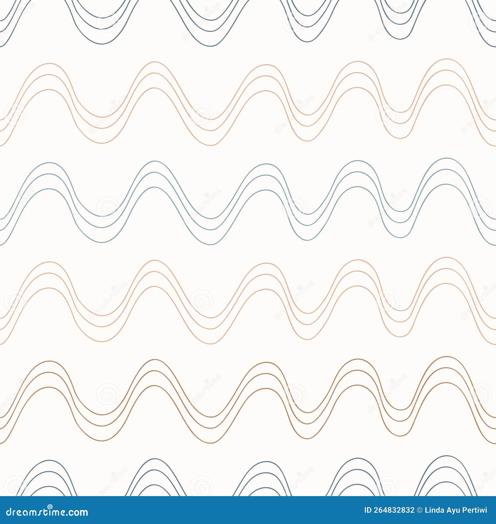Hand Drawn Wave Lines Seamless Pattern Stock Vector - Illustration of ...