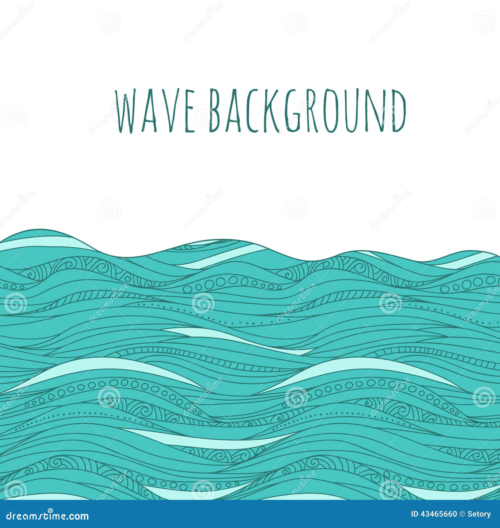 Hand drawn waves stock vector. Illustration of river - 43465660
