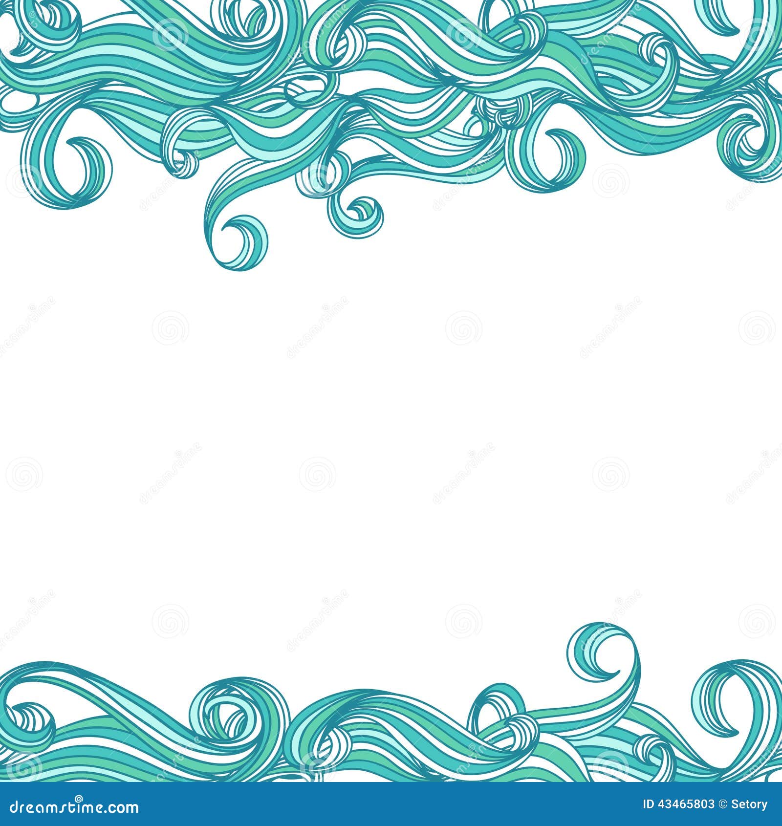 Hand drawn waves stock vector. Illustration of ornament - 43465803