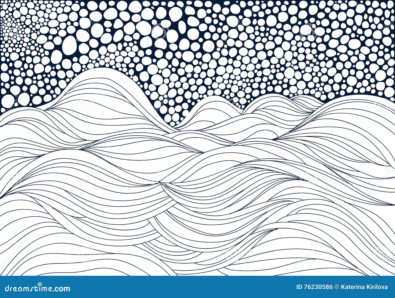 Hand drawn waves stock illustration. Illustration of water - 76230586