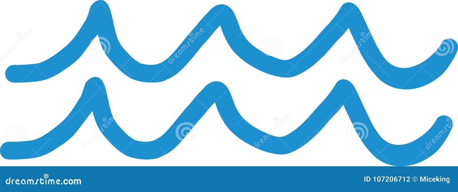 Hand drawn waves stock vector. Illustration of element - 107206712