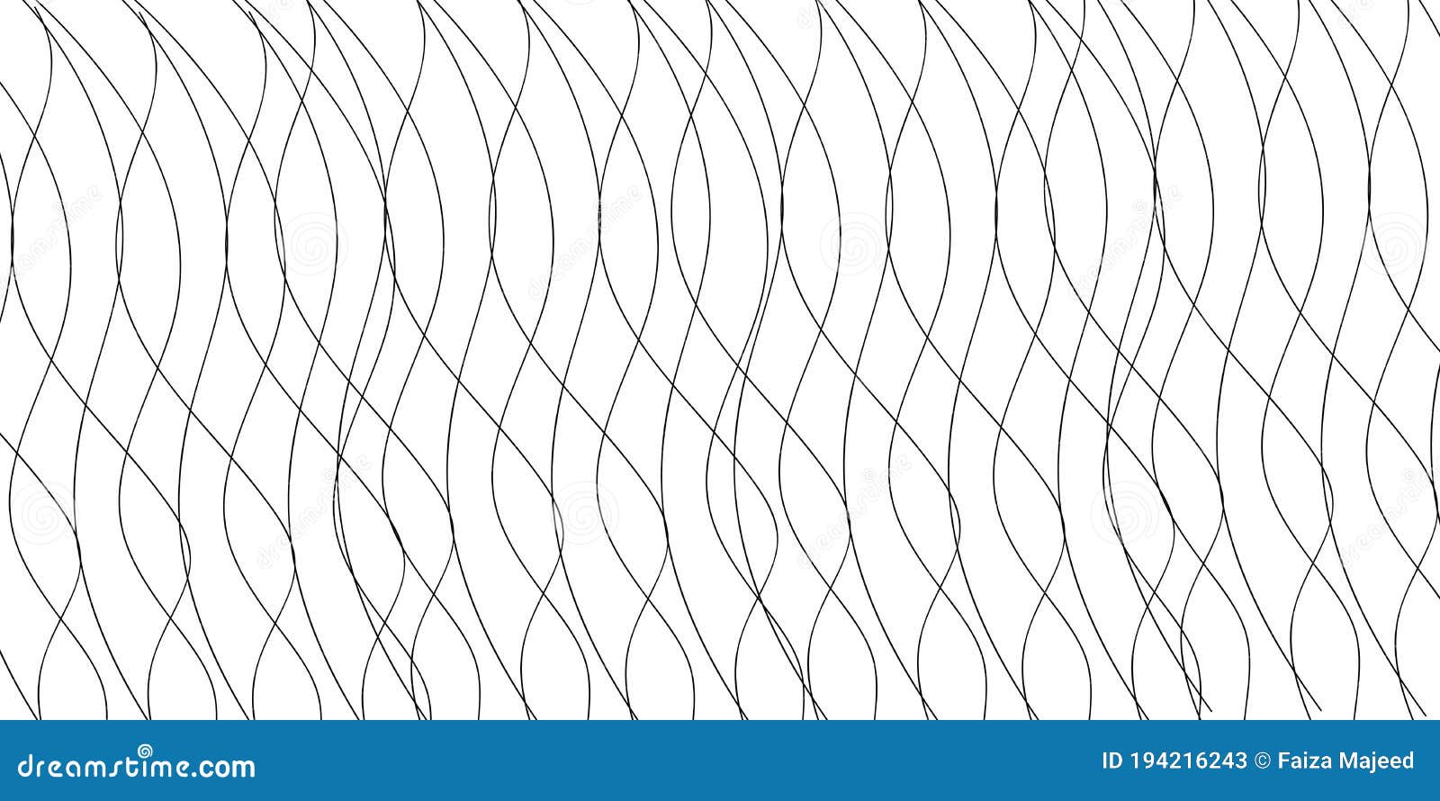Hand Drawn Wavy Background Seamless Line Art Vector Stock Vector ...