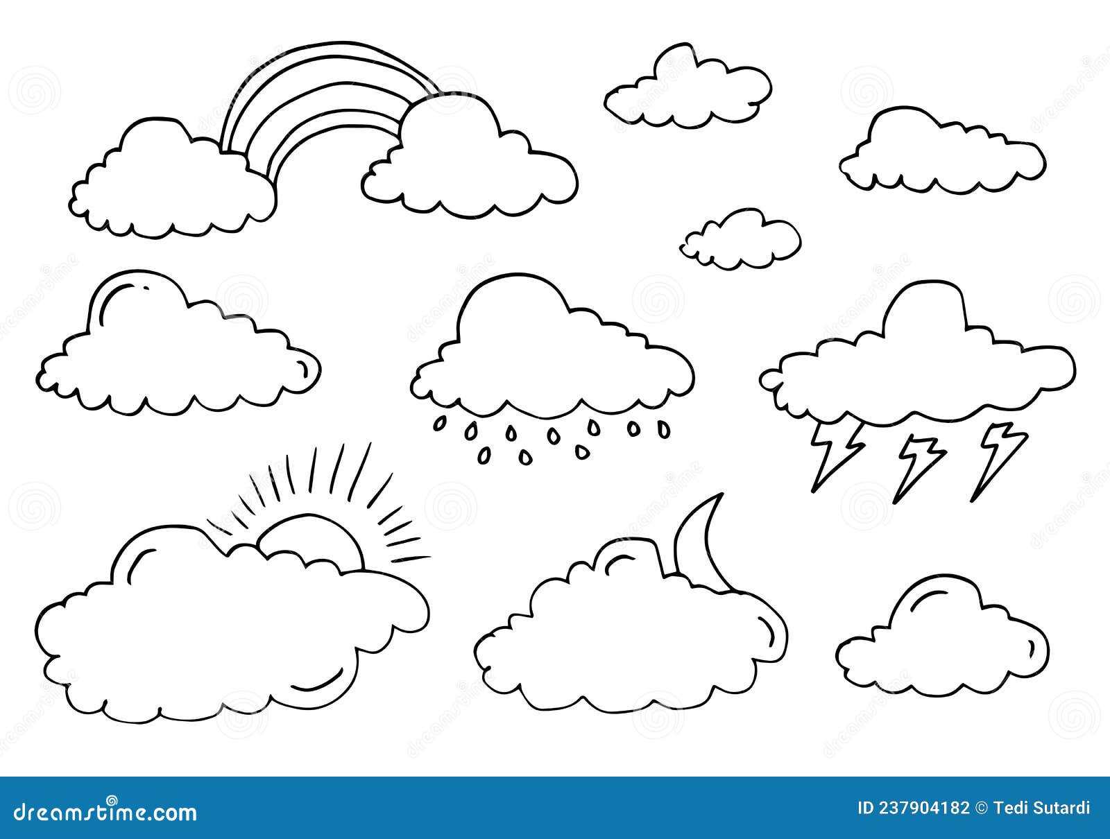 Hand Drawn Weather Collection. Flat Style Vector Illustration on White ... Hand Drawn Weather Collection. Flat Style Vector Illustration on White ...