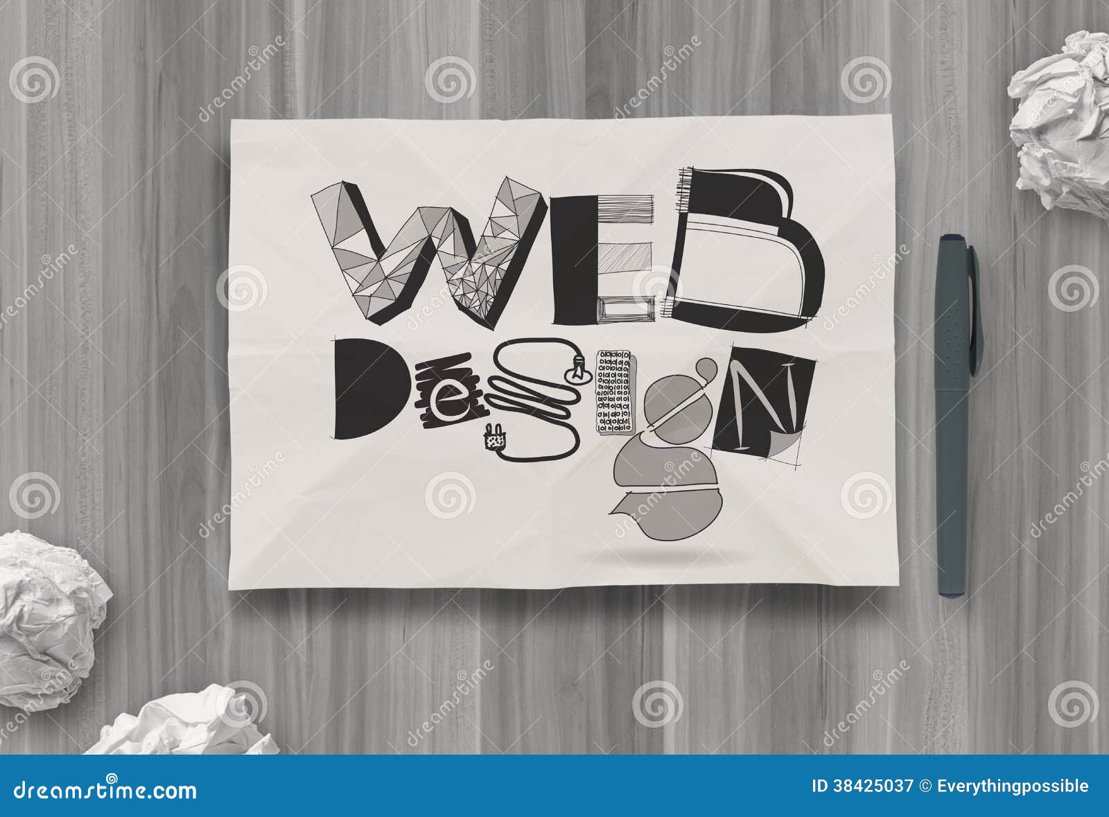 Hand Drawn Web Design Diagram Stock Illustration - Illustration of ...
