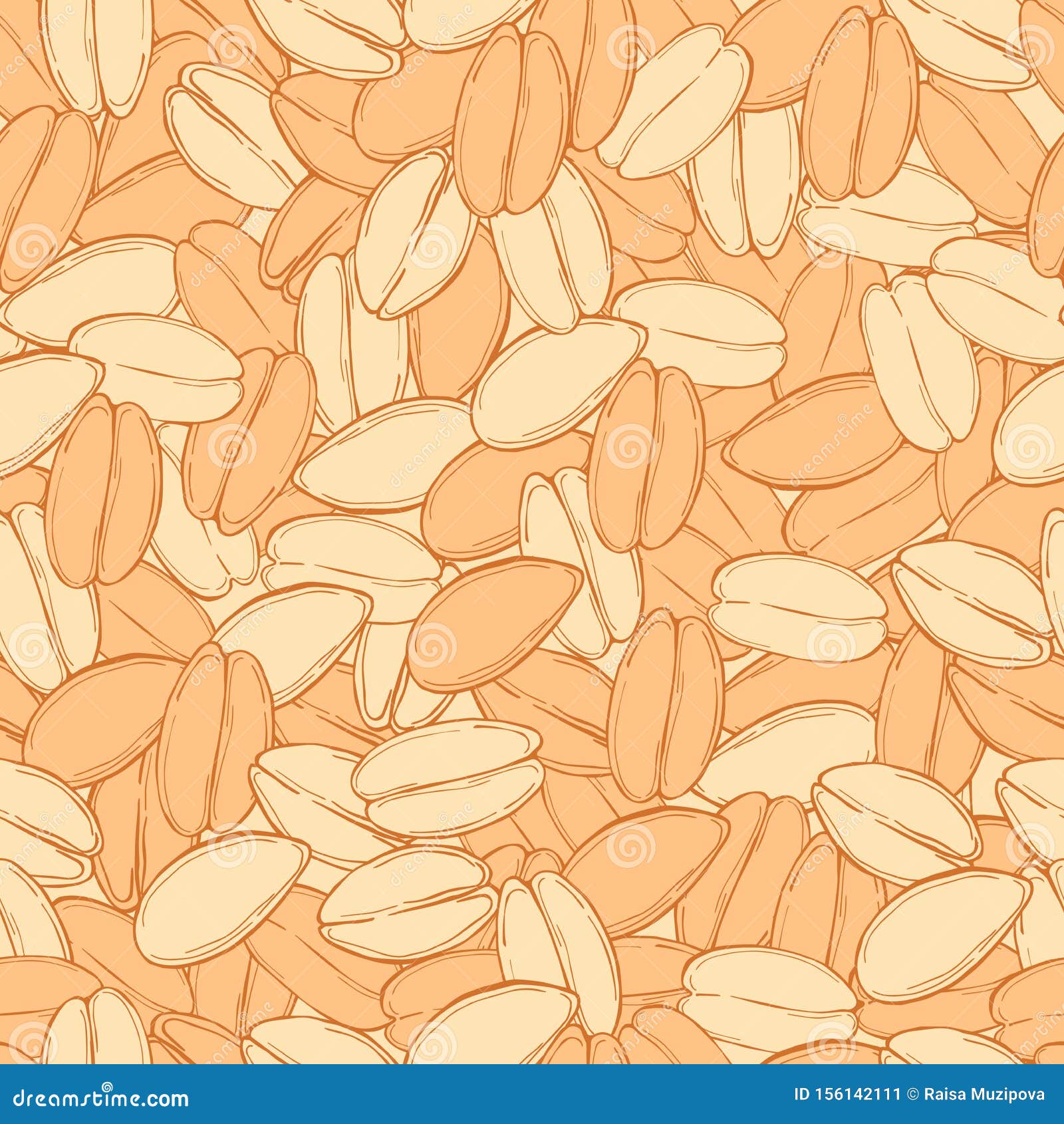 Hand Drawn Wheat Grain. Vector Seamless Pattern Stock Vector ...