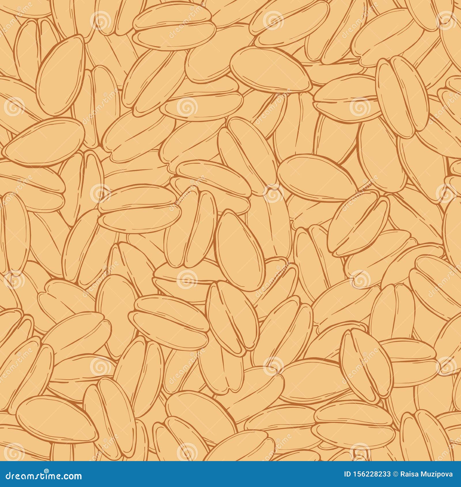 Hand Drawn Wheat Grain. Vector Seamless Pattern Stock Vector ...