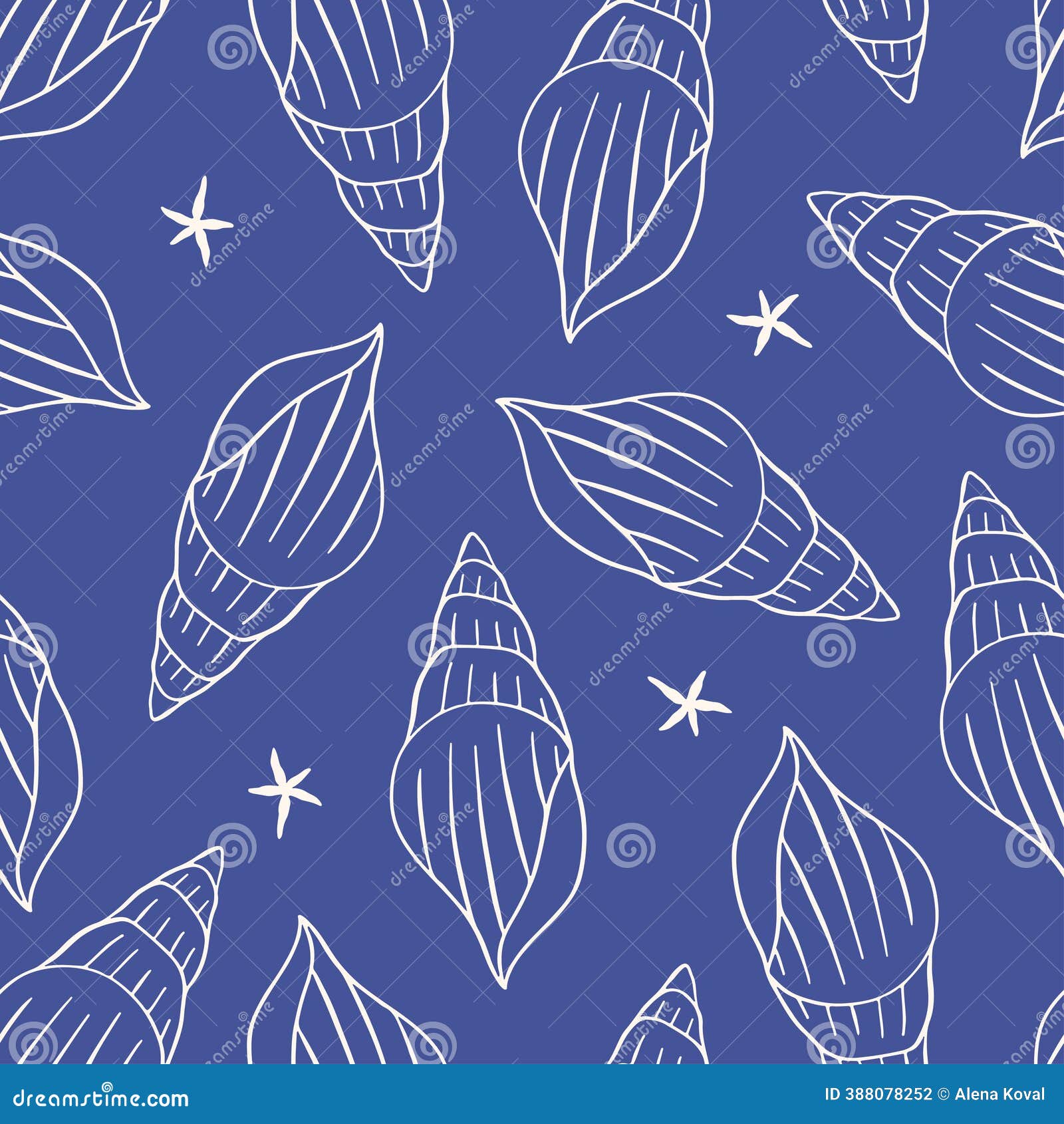 Seashell Pattern Watercolor Royalty-Free Illustration | CartoonDealer ...