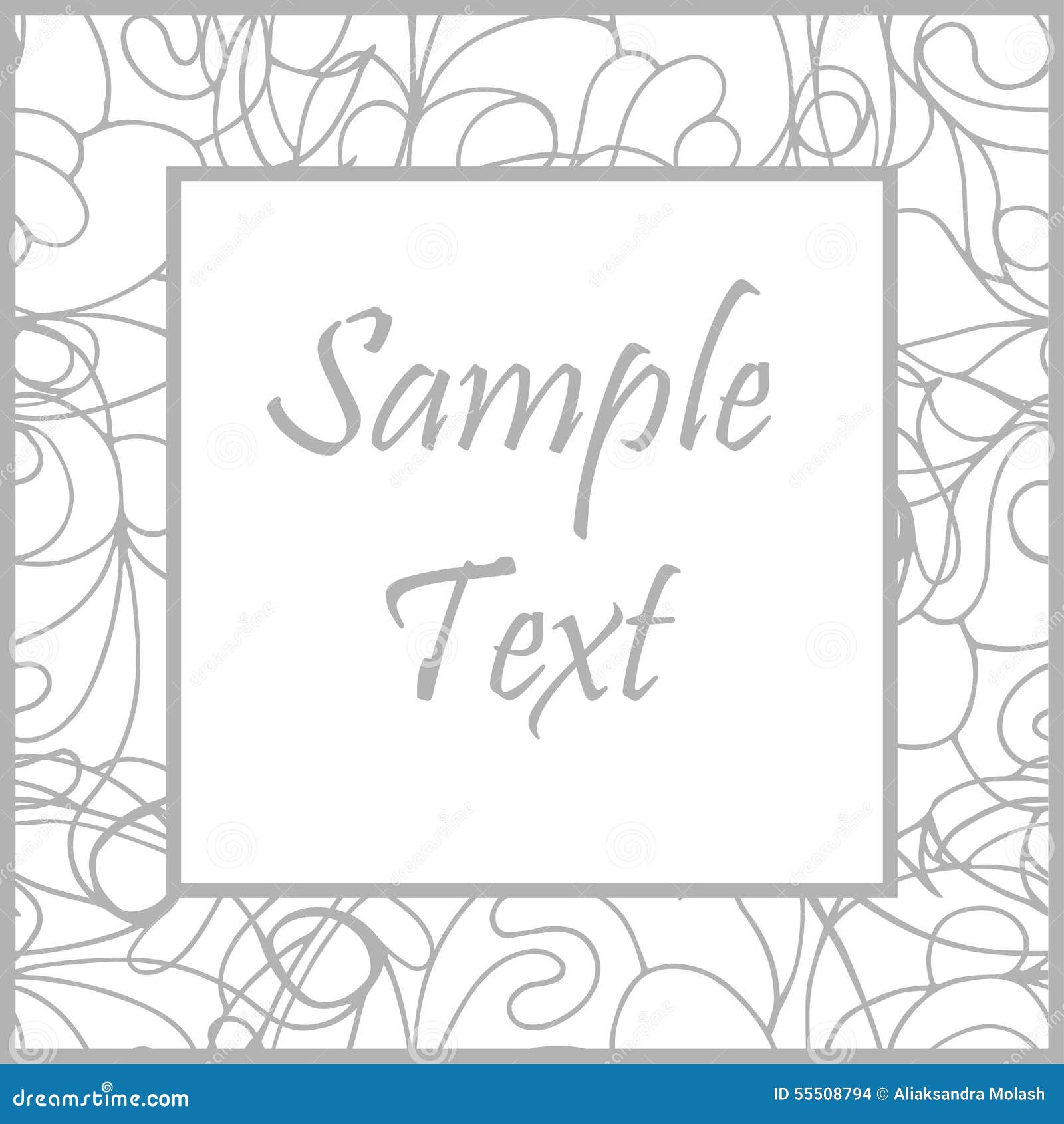 Hand drawn white art frame stock vector. Illustration of design - 55508794
