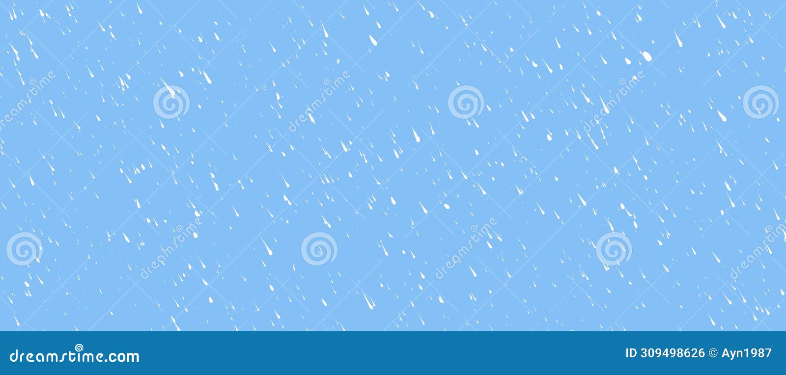 Hand-drawn White Diagonal Raindrop on Blue Background. Seamless Texture ...