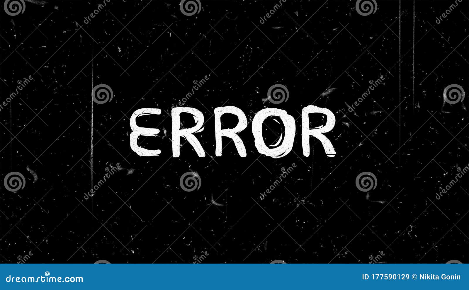 Hand-drawn White Text Error on Black Stock Illustration - Illustration ...