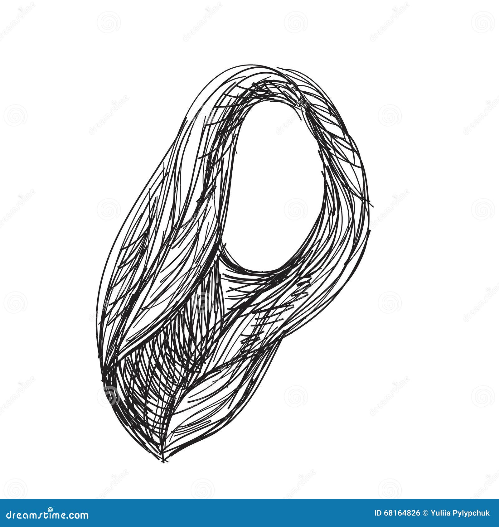 Hand Drawn Wig. Hair Sketch. Stock Vector - Illustration of stylist ...