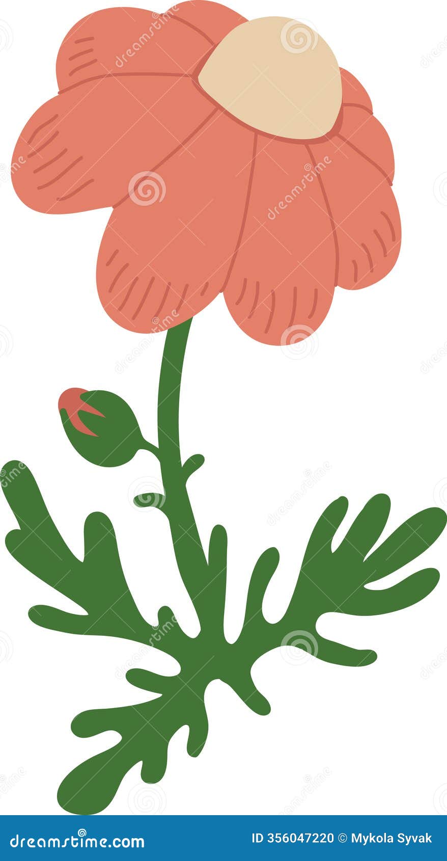 Hand Drawn Wildflower Branch Stock Illustration - Illustration of ...