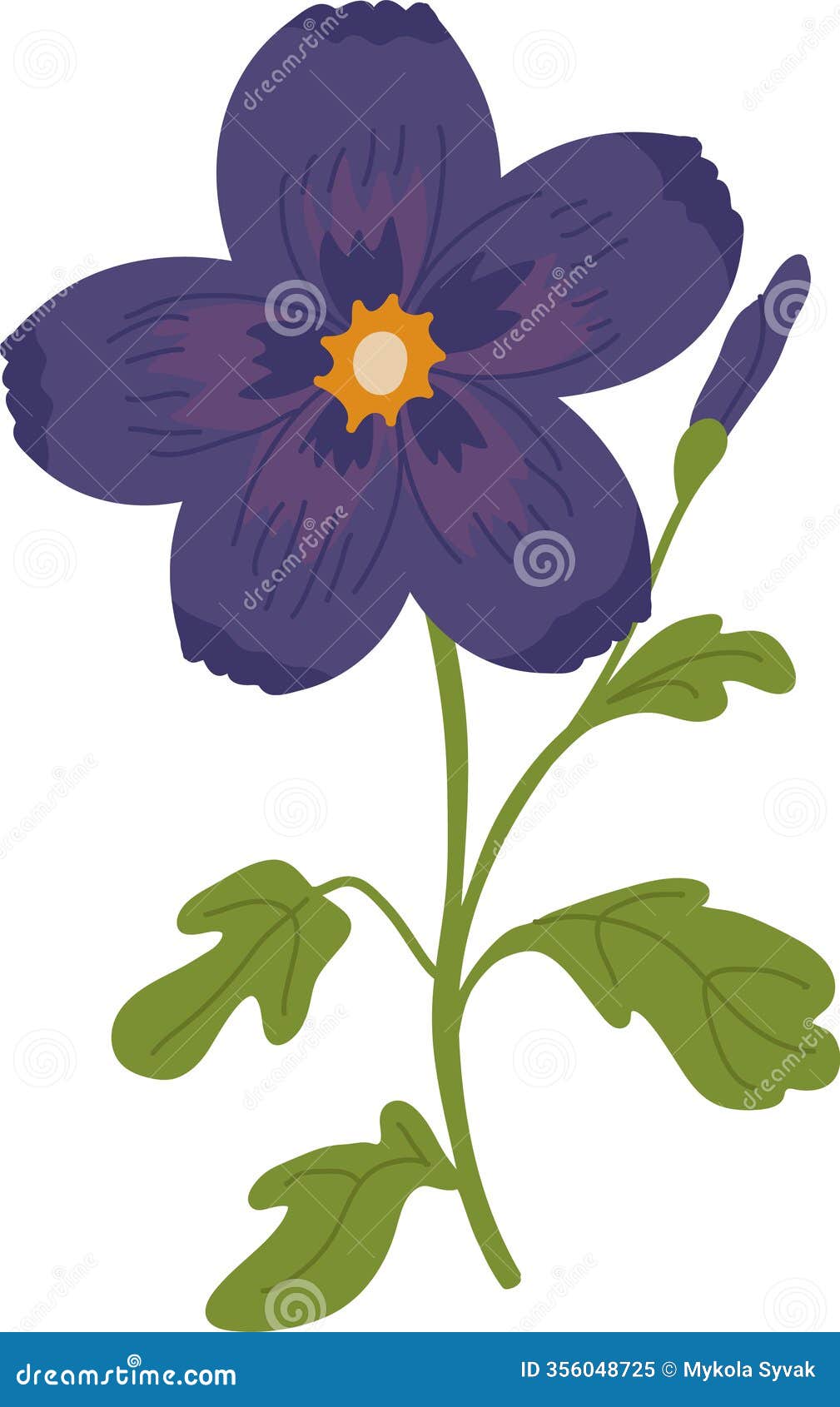 Hand Drawn Wildflower Branch Stock Illustration - Illustration of herb ...