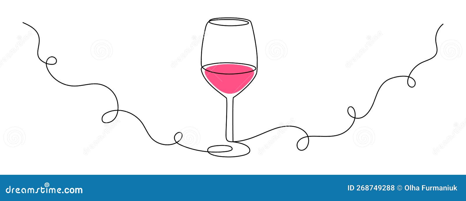 Hand Drawn Wine Glass One Line Artcontinuous Drawing Contourcheers Toast Festive Decoration