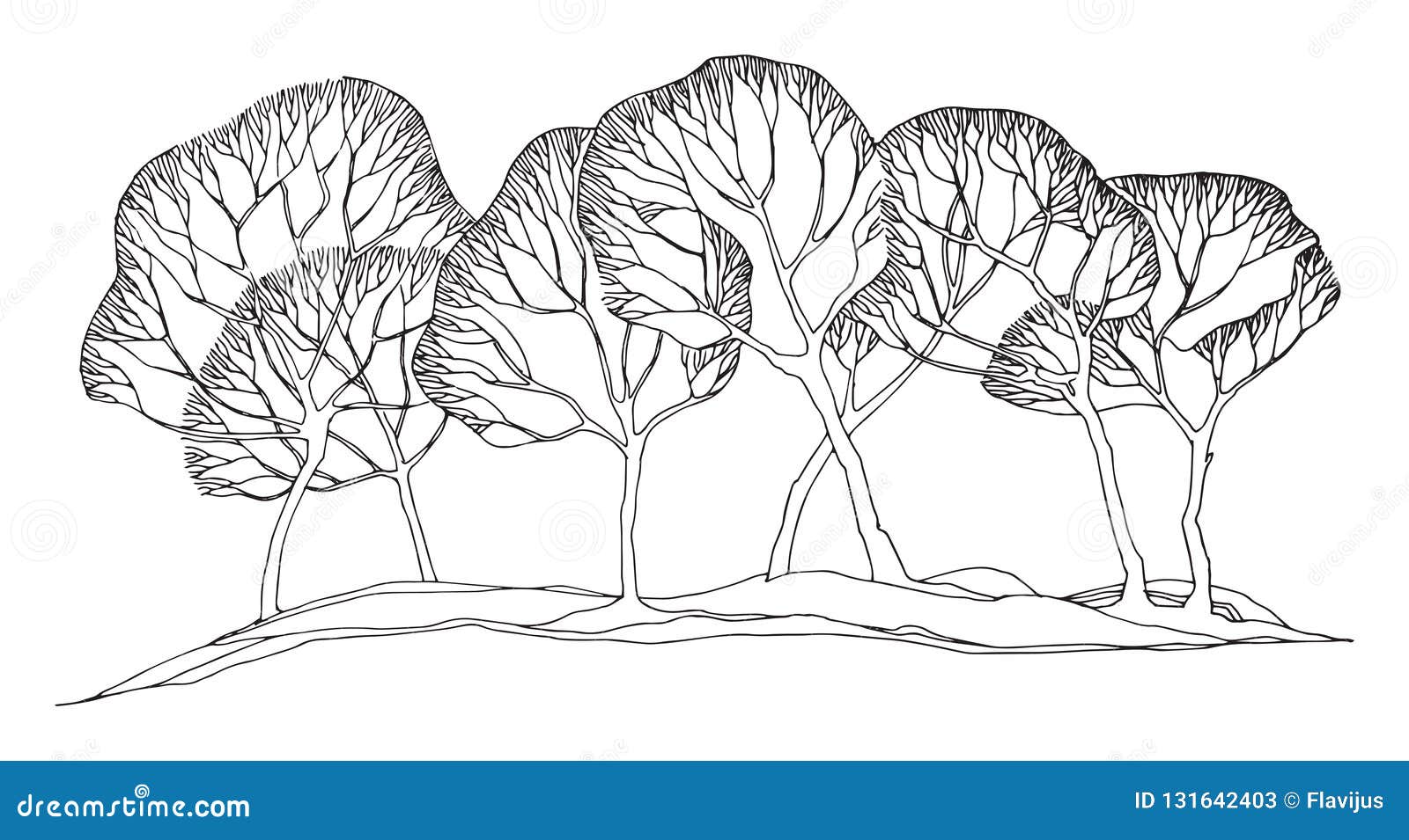 Hand drawn winter tree stock vector. Illustration of poster - 131642403