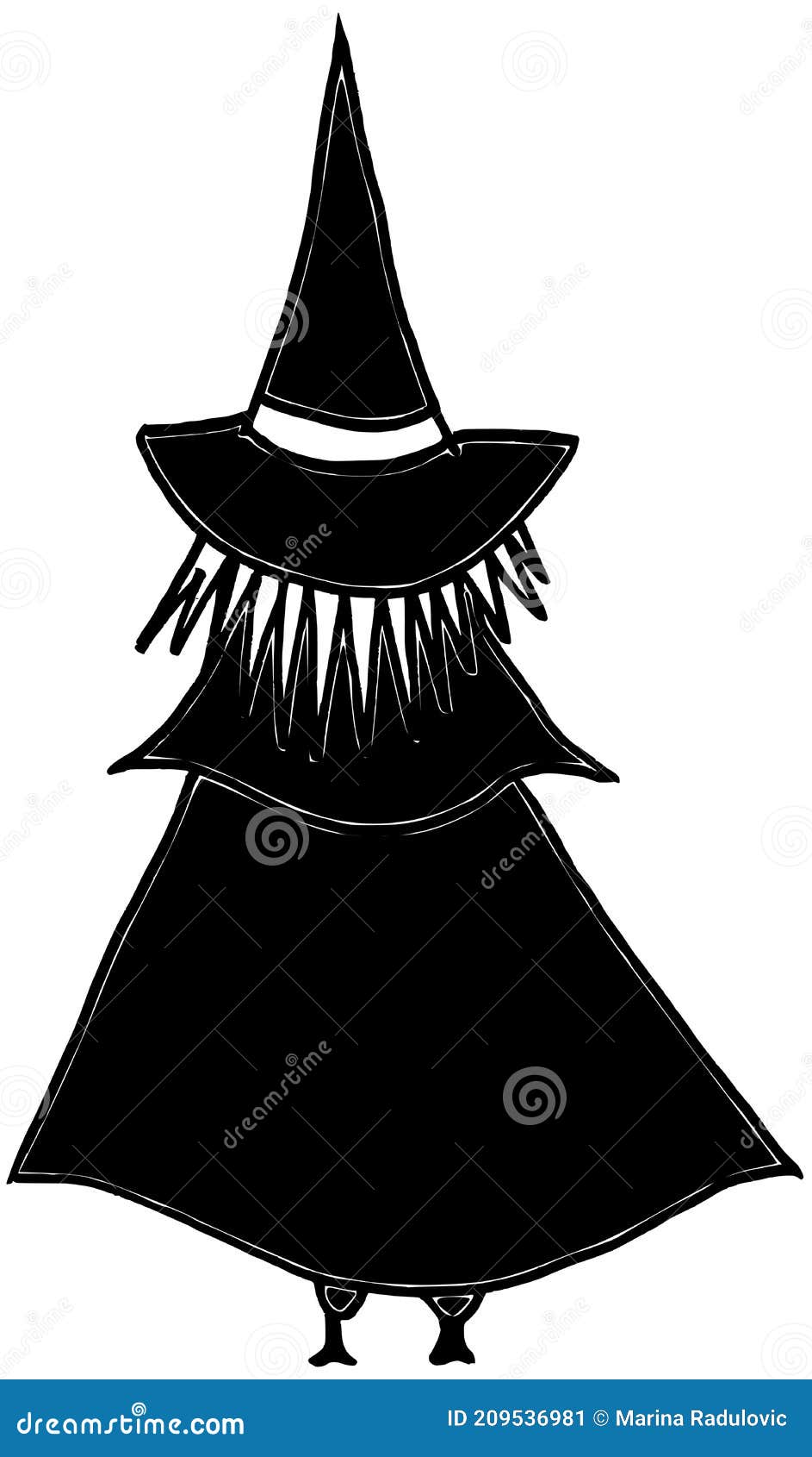 Witch from Behind Vector Black Stock Vector - Illustration of center ...