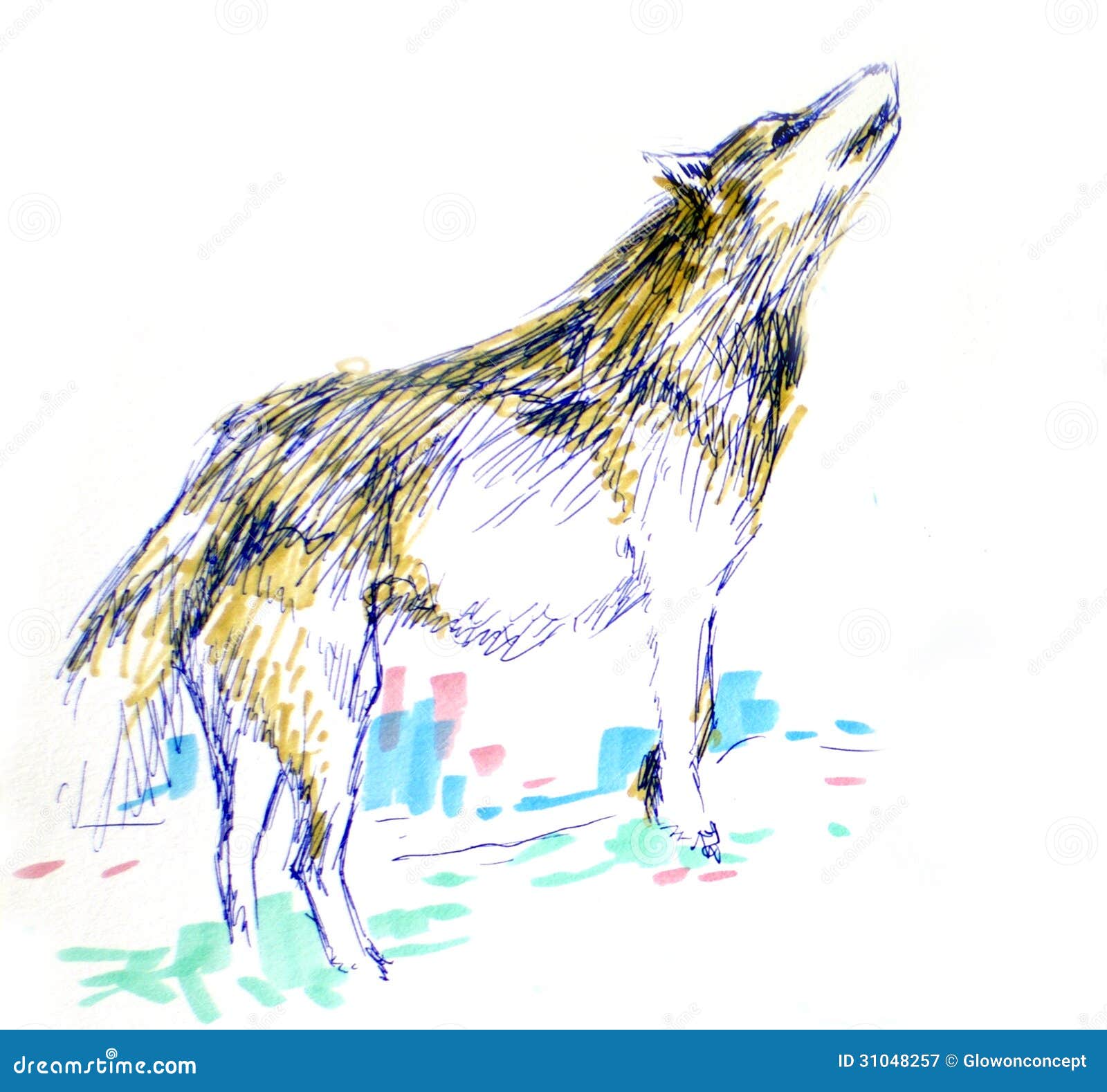 Hand Drawn Wolf Royalty-Free Stock Photo | CartoonDealer.com #31048257