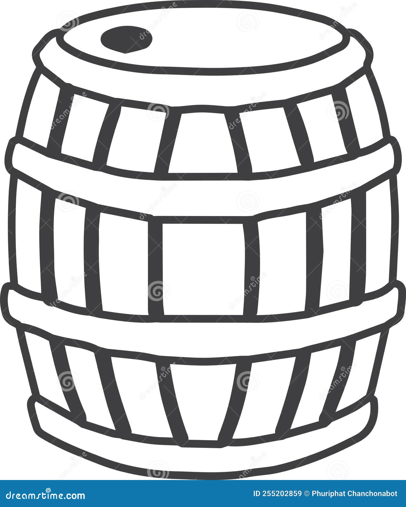 Hand Drawn Wooden Barrel Illustration Stock Vector - Illustration of ...