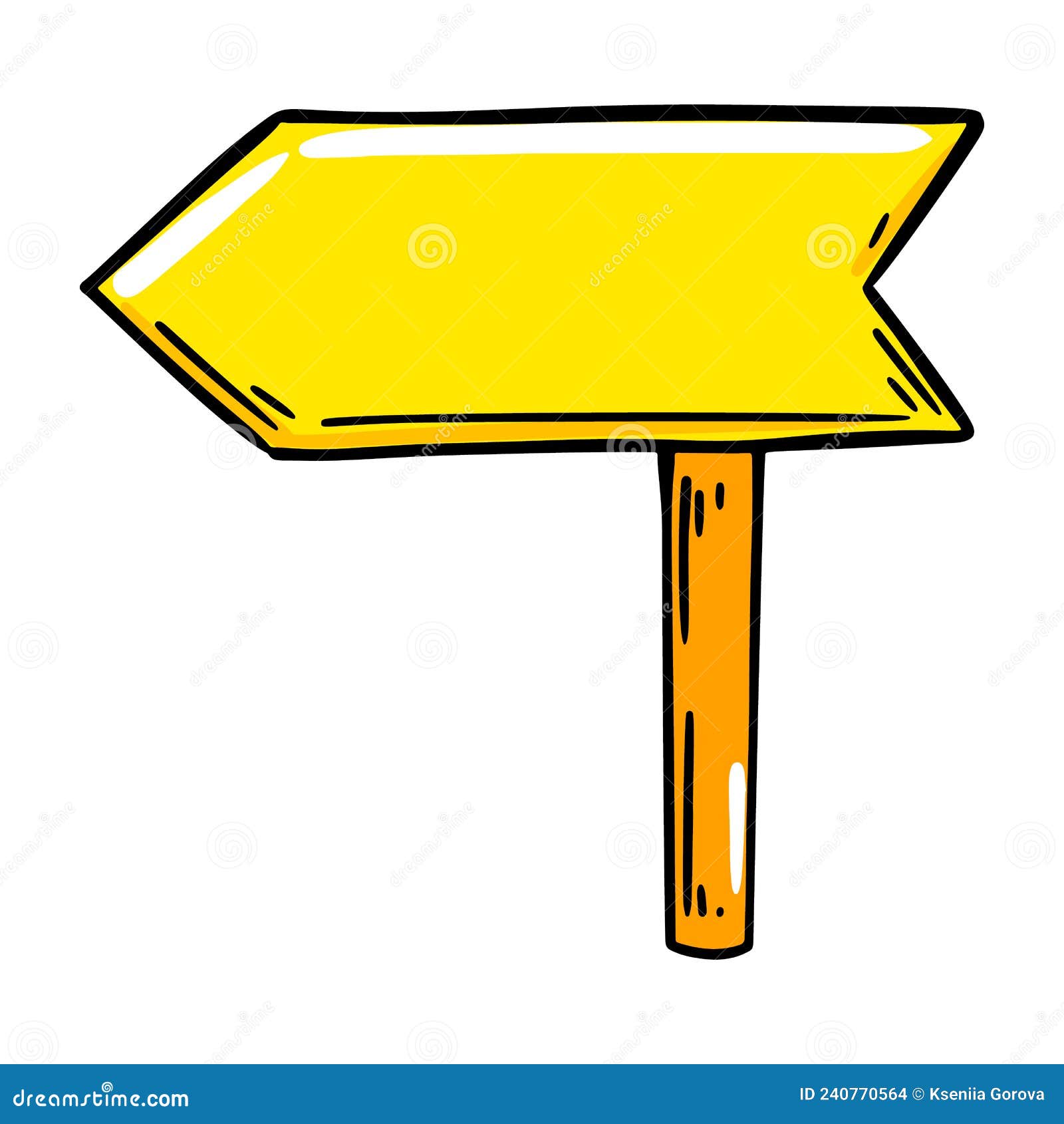 Hand Drawn Wooden Pointer. Vector Illustration Stock Vector ...