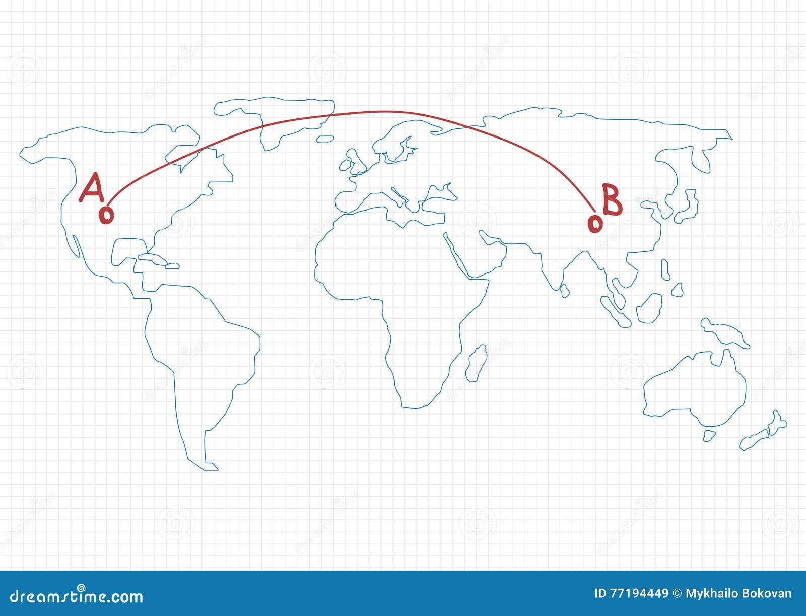 Hand drawn world map stock vector. Illustration of earth - 77194449