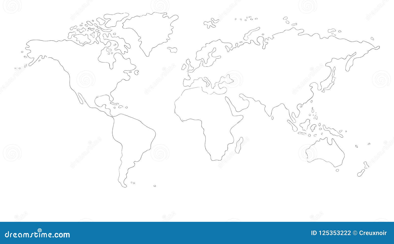 Hand drawn world map stock illustration. Illustration of america ...