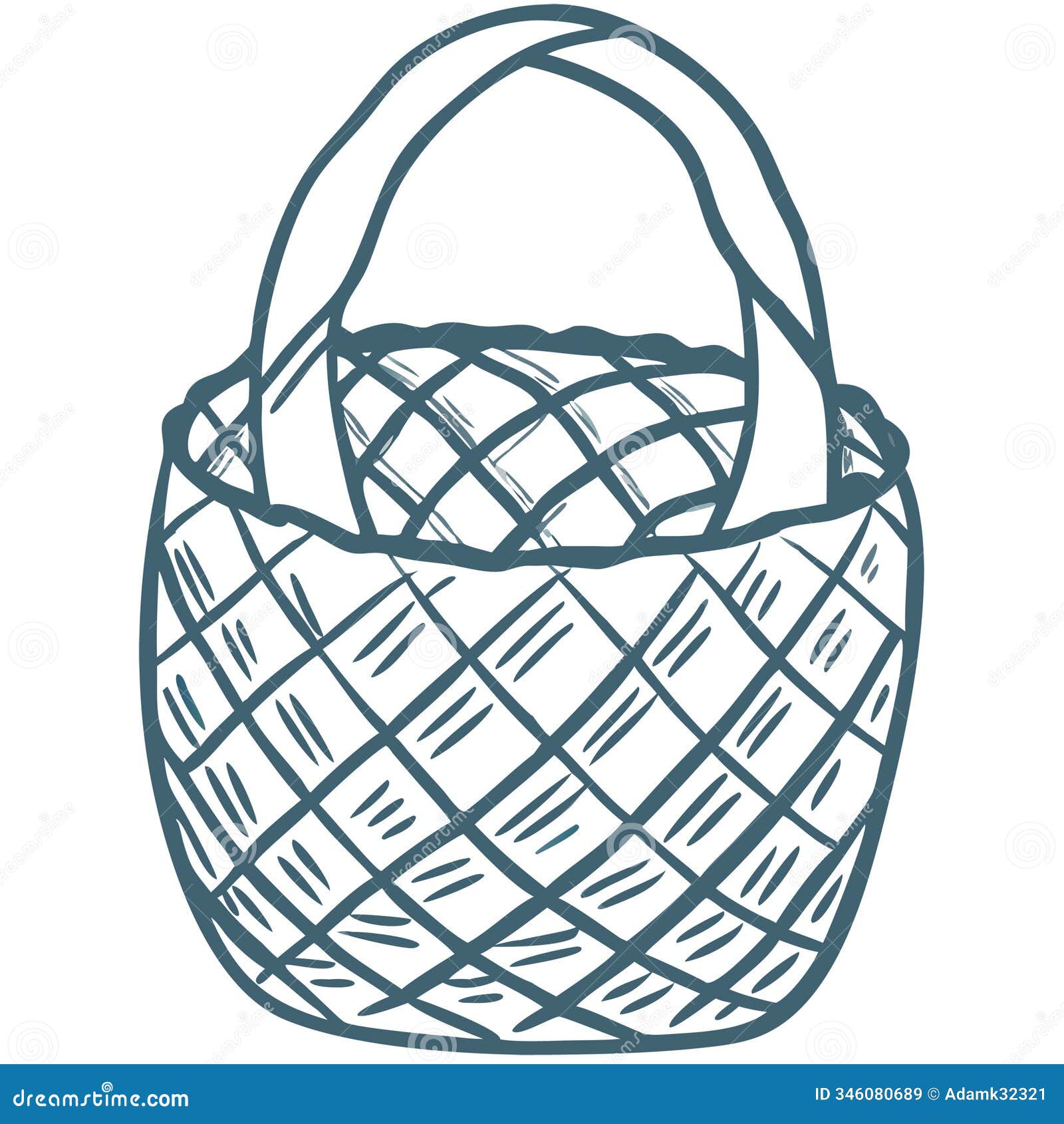 Hand Drawn Woven Basket Vector Art for Crafts and Design Projects Stock ...