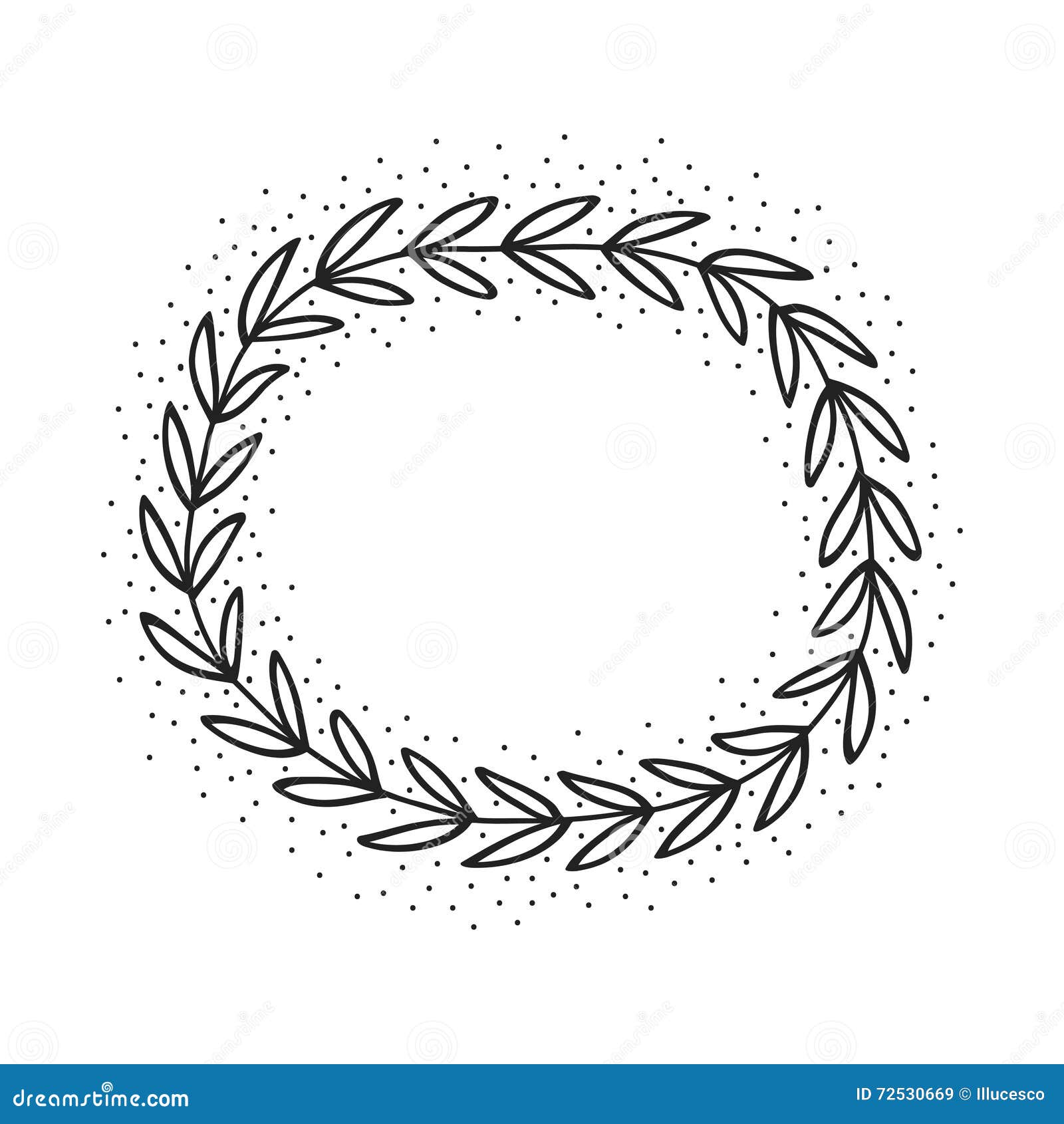 Hand drawn wreath stock vector. Illustration of hand - 72530669