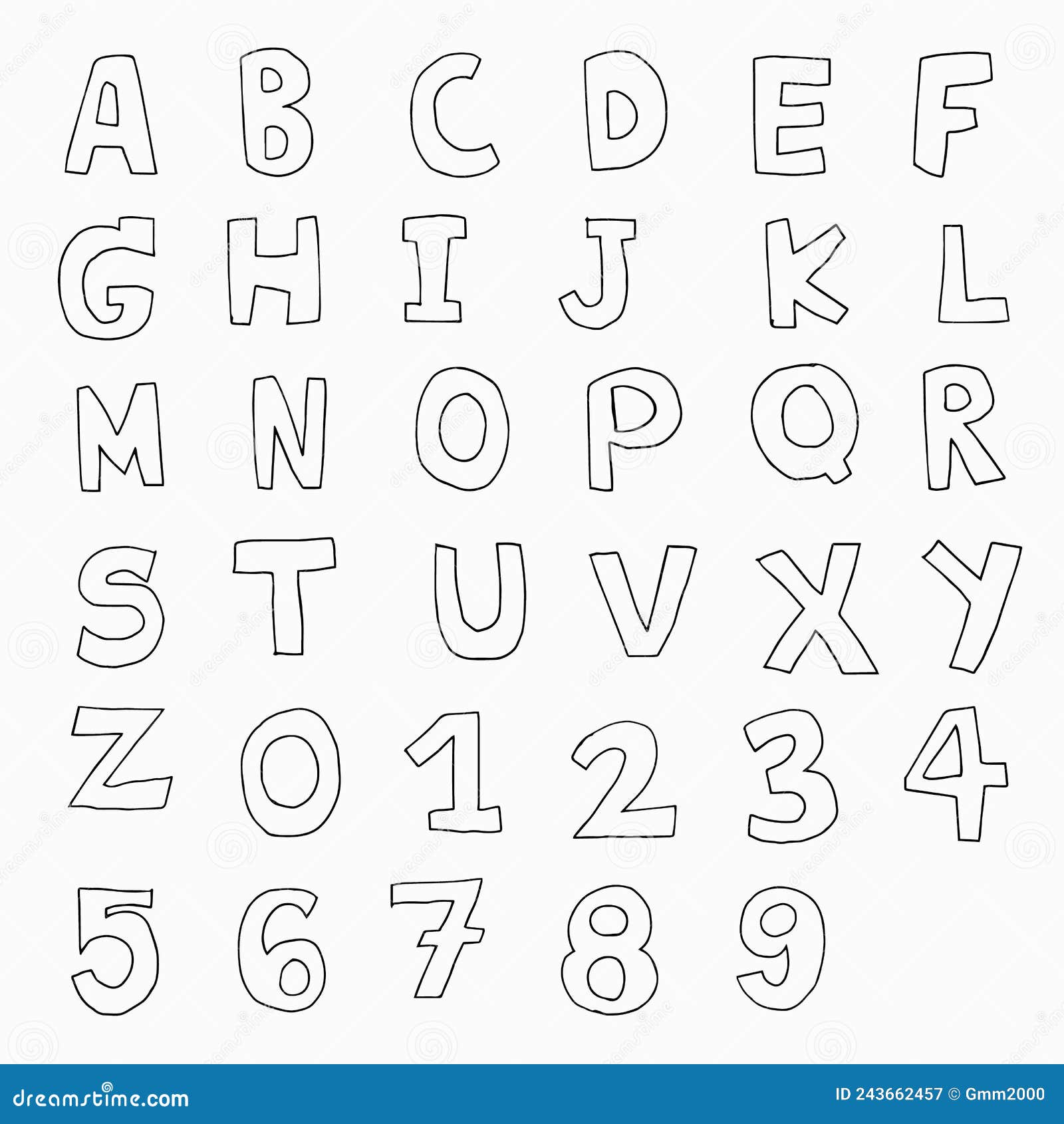 Hand Drawn Written Letters Art Vector Illustration Stock Vector ...