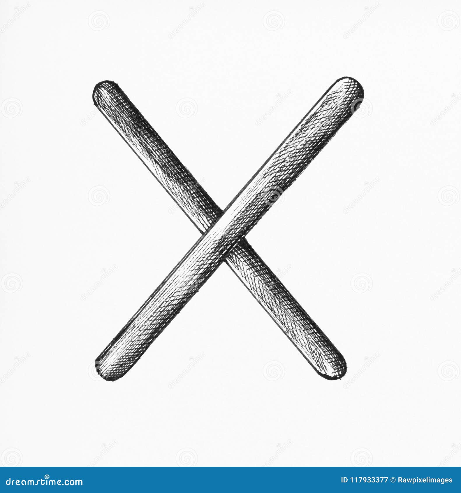 Hand Drawn Wrong Cross Illustration Stock Illustration - Illustration ...